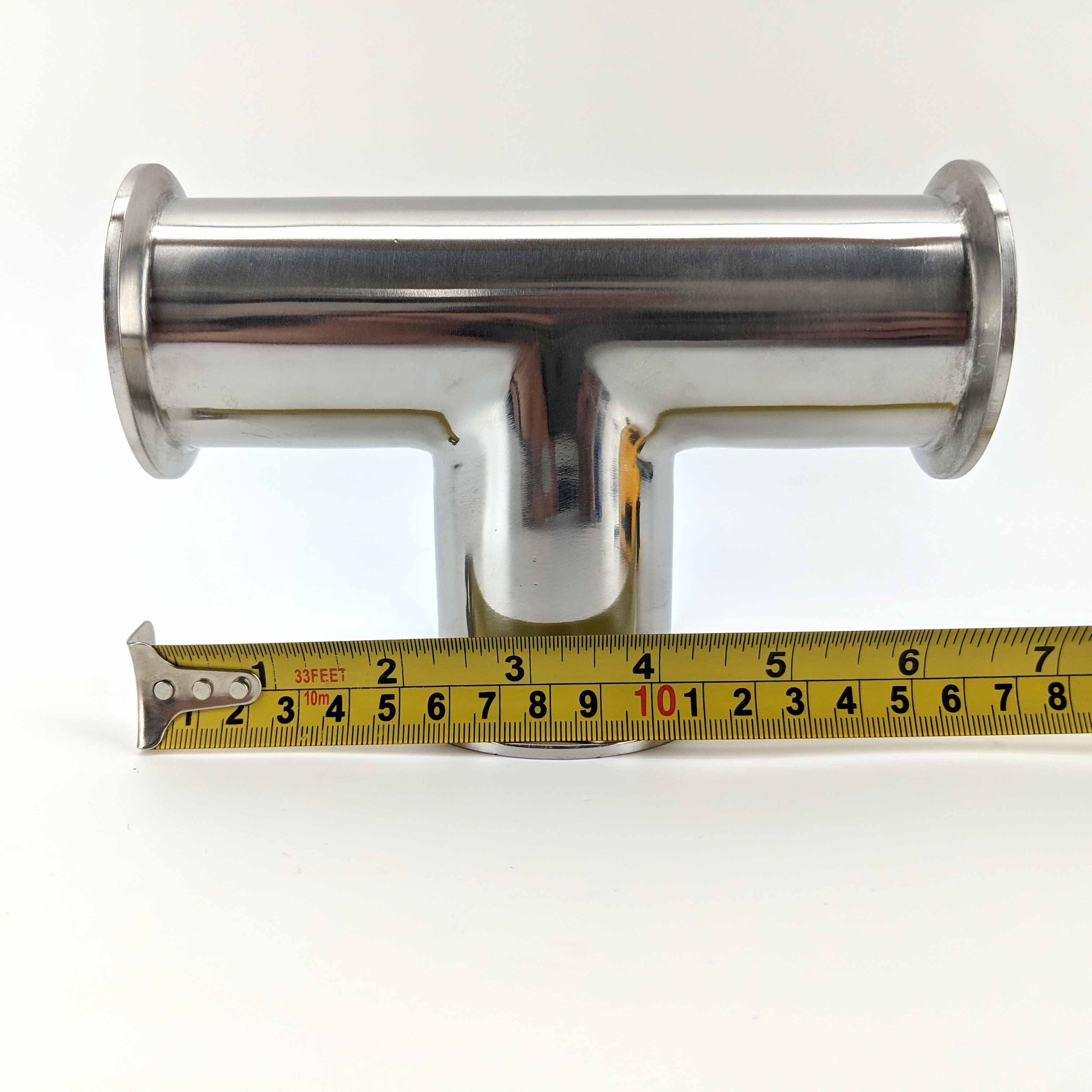 2 Inch Tri Clover Equal Tee (2") made from 304 Food Grade Stainless Steel