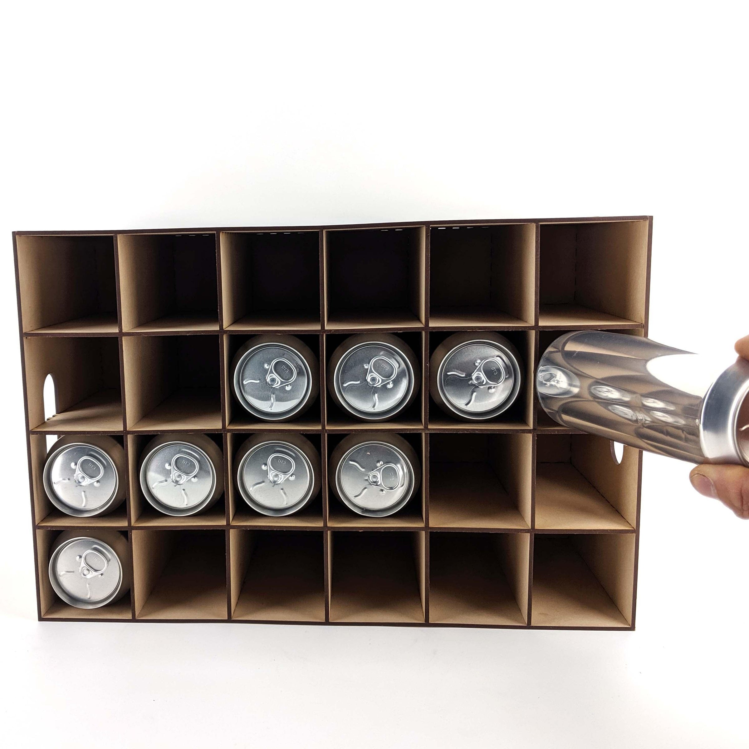 24 Can (or bottle) crate, aluminium can storage for your cellar