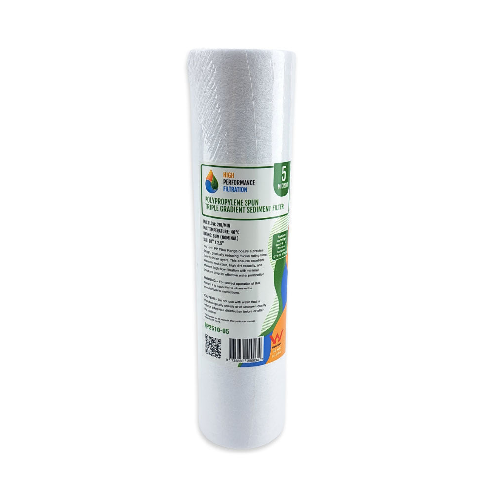 5 Micron Polyspun Sediment Water Filter Cartridge 10 x 2.5 GT2-2K