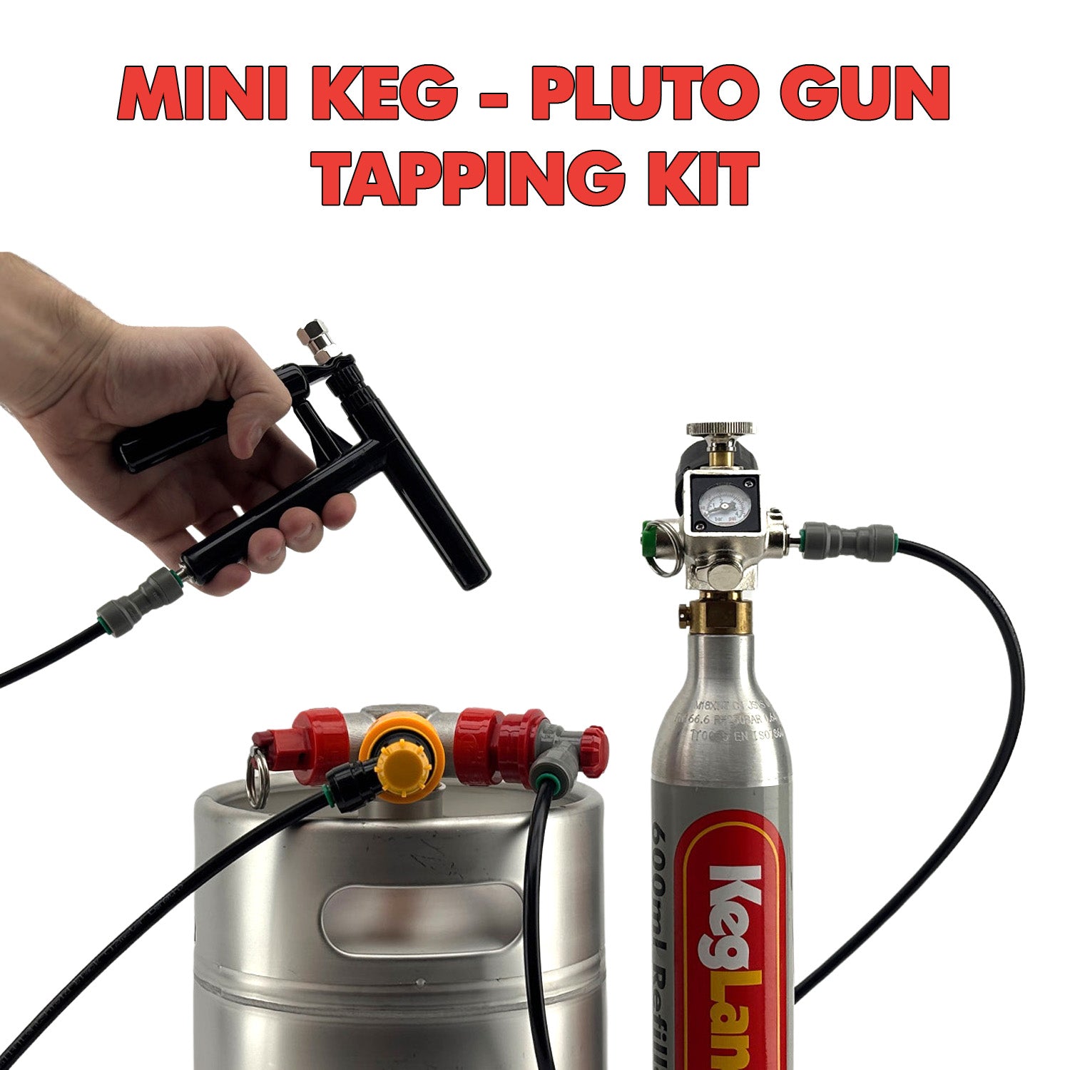 Pluto Gun Tapping Kit | KegLand SS Mini Kegs