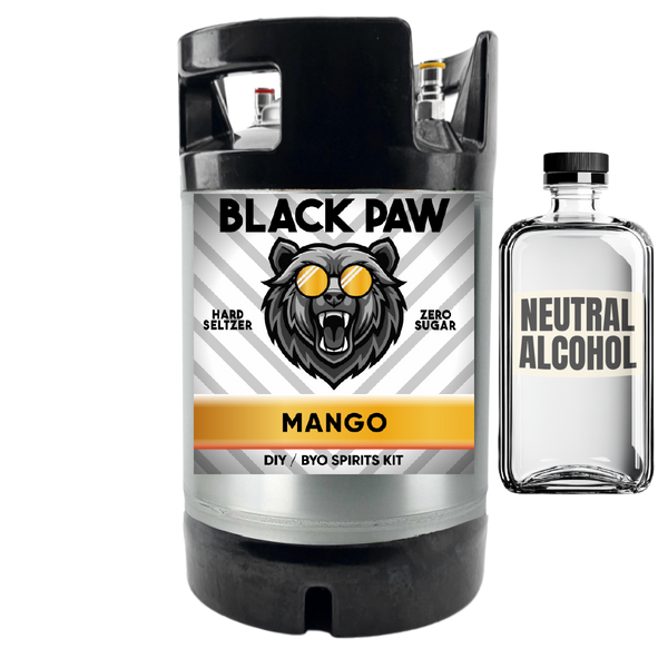 Black Paw Mango Hard Seltzer - Zero Sugar - DIY ~ BYO Spirits Keg Kit