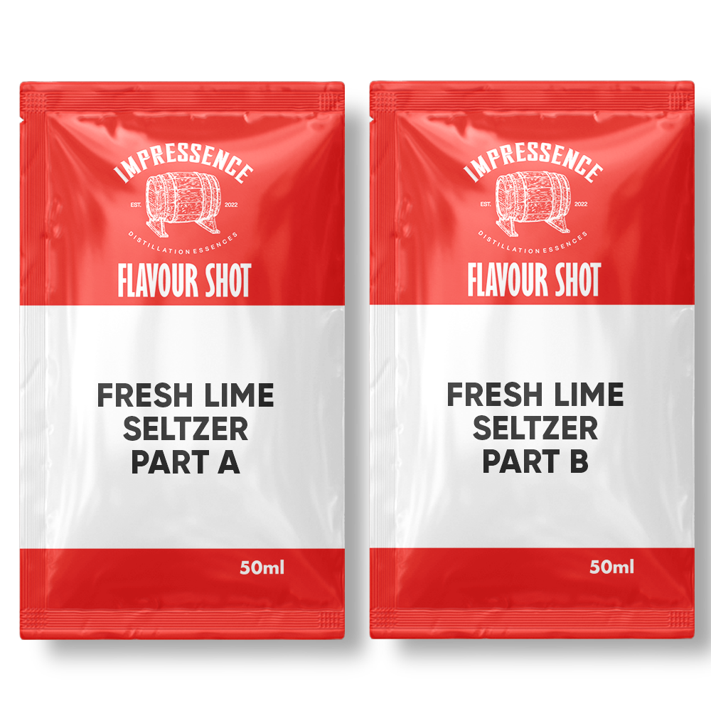 Impressence Fresh Lime Seltzer Flavour Shots | 2x50mL Makes 9.5L