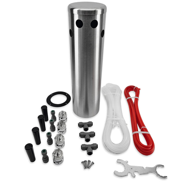 Quadruple Tap Brushed Stainless Font Kit - Includes brushed stainless ...