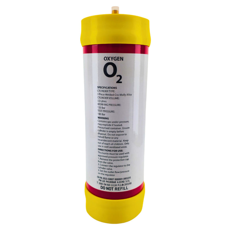 3.3L Oxygen Disposable Gas Cylinder (O2) | KegLand