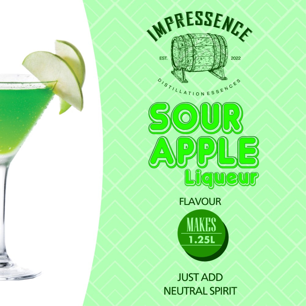 Impressence | Sour Apple Liqueur Spirit Flavouring | Makes 1.25L