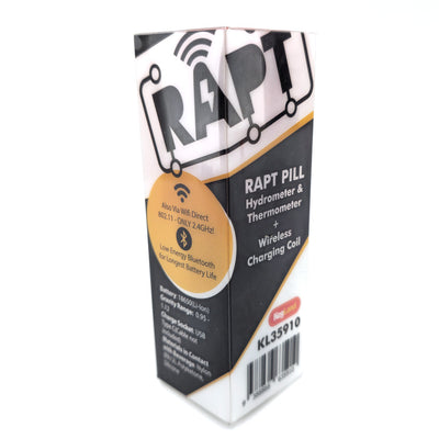 Wirelessly Charged RAPT Pill Hydrometer & Thermometer (Red Housing)