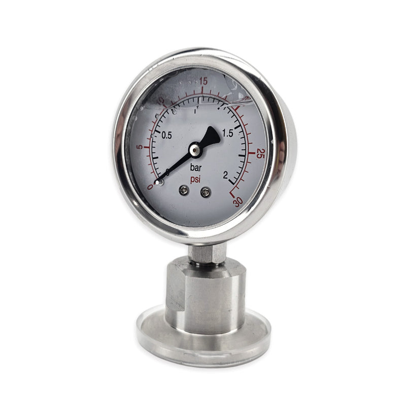1.5 Inch TC Straight Pressure Gauge 0-2Bar (0-30psi)