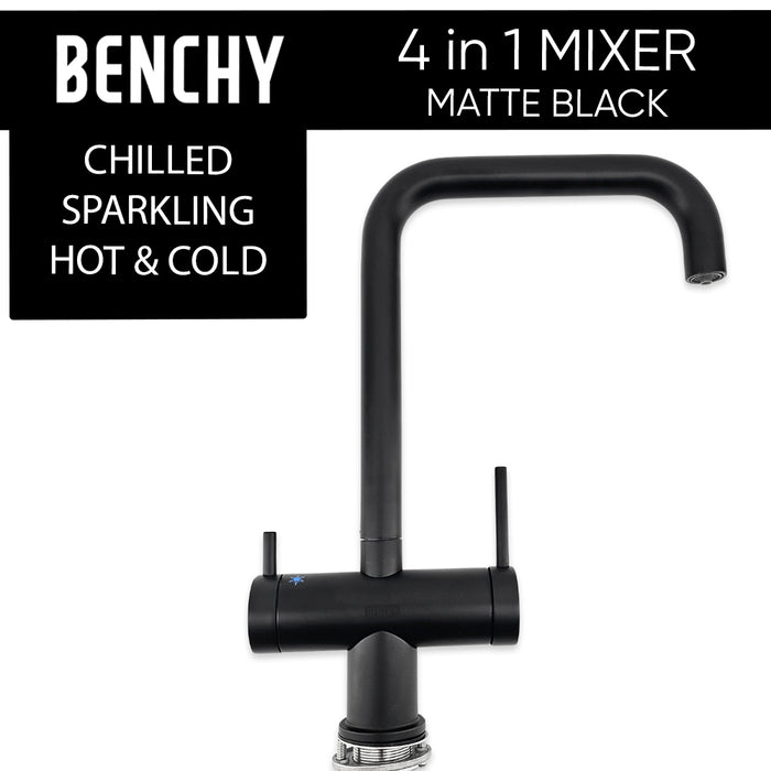 Benchy 4 in 1 Mixer Tap | Hot-Cold-Chilled-Sparking | Matte Black