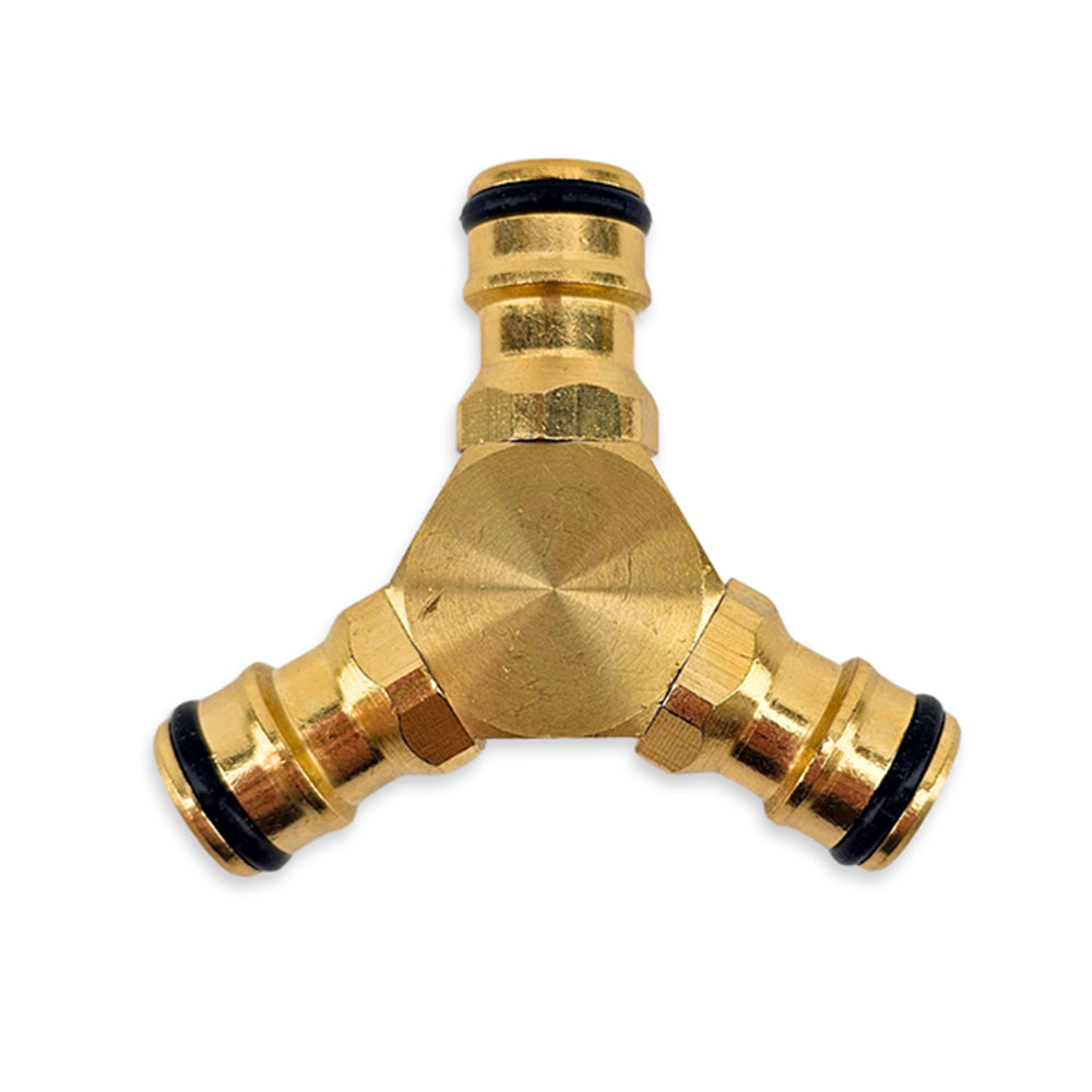 3 Way Male 12mm Brass Garden Hose Tee Splitter