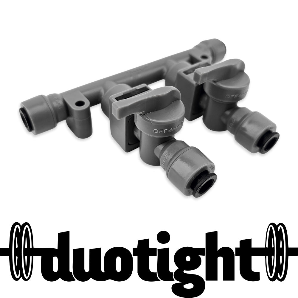 8mm (5/16) duotight 2 Way Manifold with Isolation & Check Valves