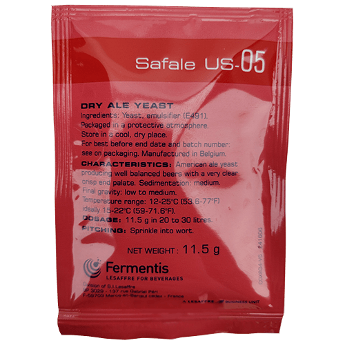 Fermentis SafAle US-05 (American) Yeast x 11.5g | KegLand