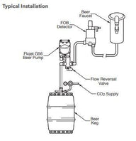 Flojet G56/G55 Pneumatic Powered Beer/Beverage Pump - Long Draw Keg Systems