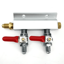 2 Output / 2 Way Manifold Gas Line Splitter with Check Valves (1/4 ...