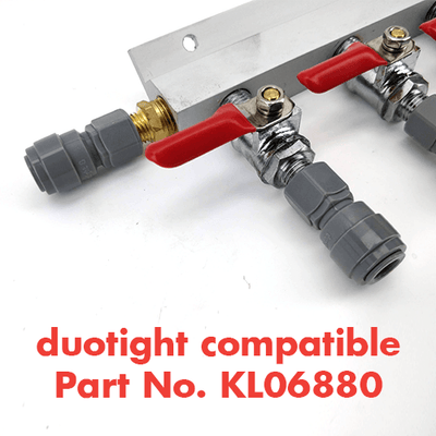 2 Output / 2 Way Manifold Gas Line Splitter with Check Valves (1/4 ...