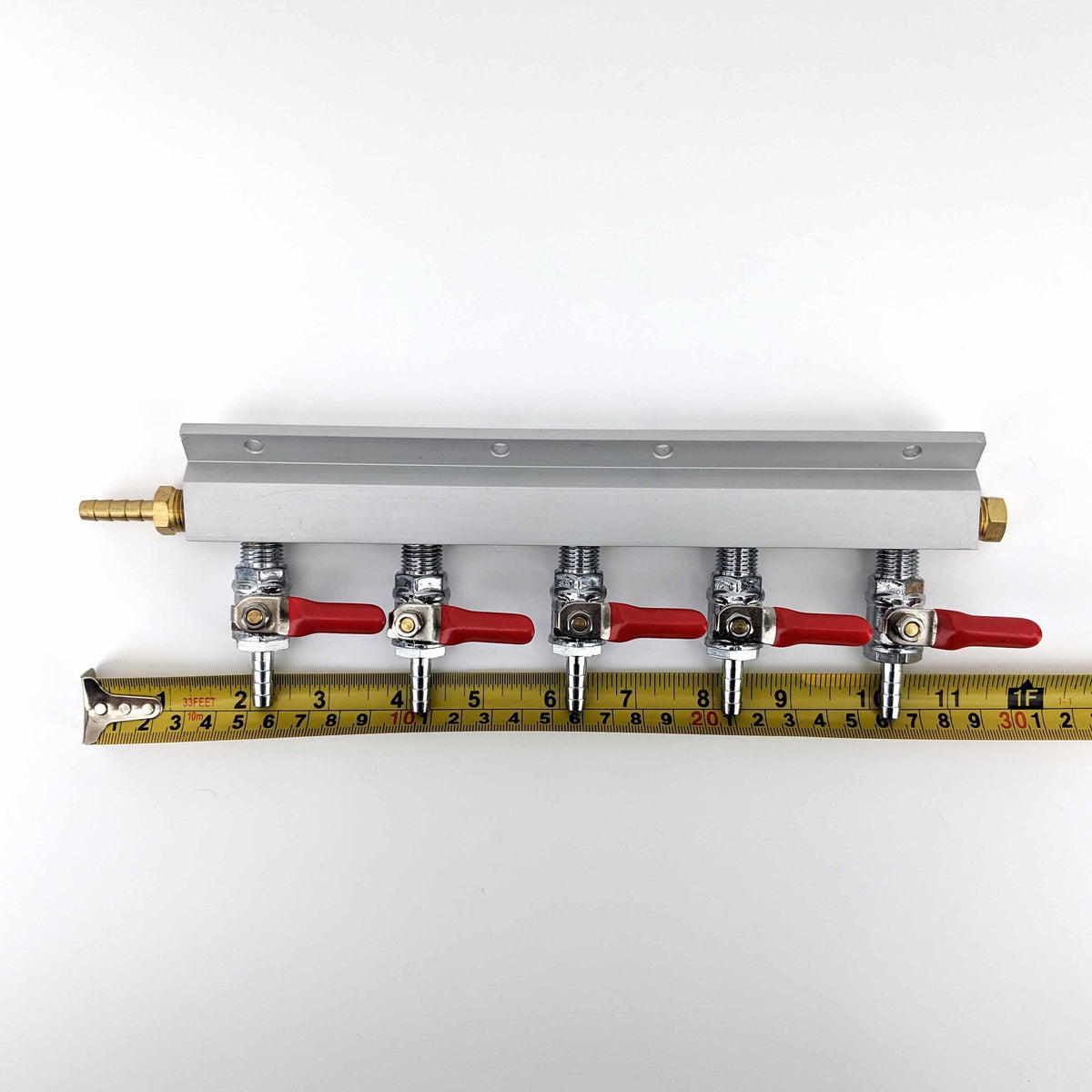 5 Output / 5 Way Gas Line Manifold Splitter with Check Valves