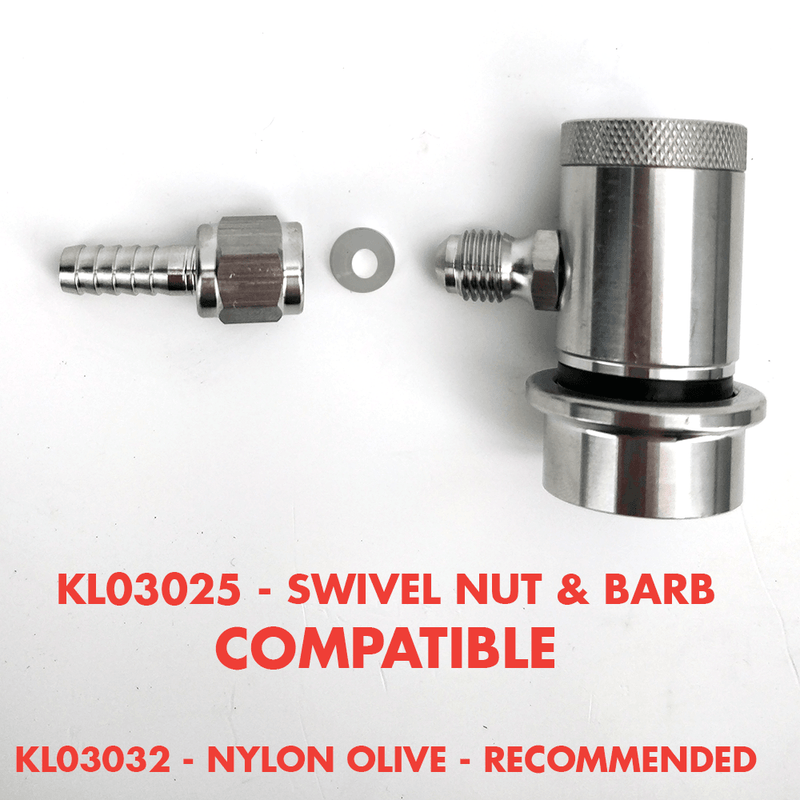 Machined Stainless Ball Lock Disconnect - MFL Threaded (Black/Liquid)