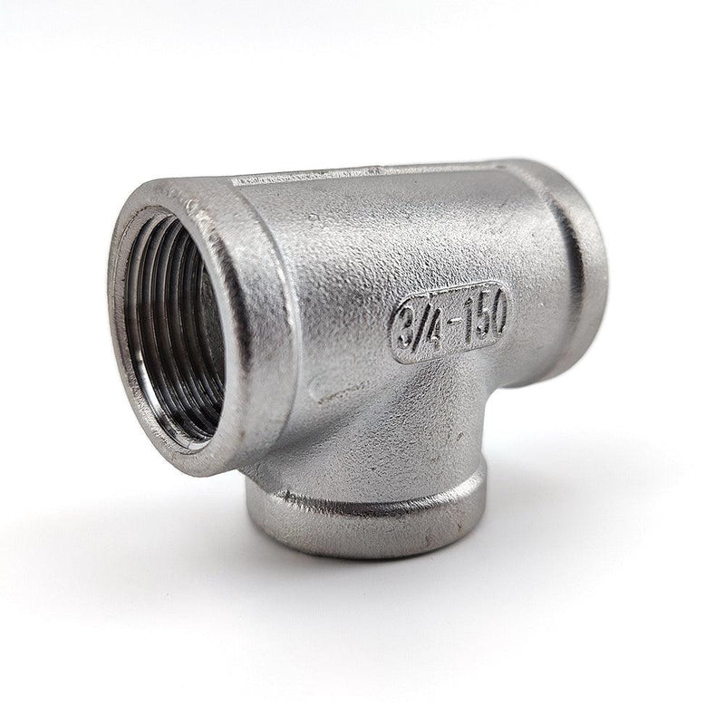 304 Stainless Steel Equal Tee with Internal 3/4 BSP Thread | KegLand